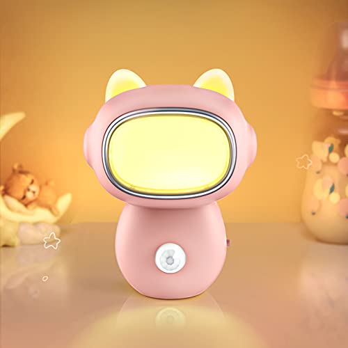 LESHP Night Light for Kids with Motion Sensor, Rechargeable Nursery Light for Children, Adorable Design, Warm Light LED Lamp, Smart Energy Efficient, Bedroom, Bathroom, Hallway, Stairs (Random Color)
