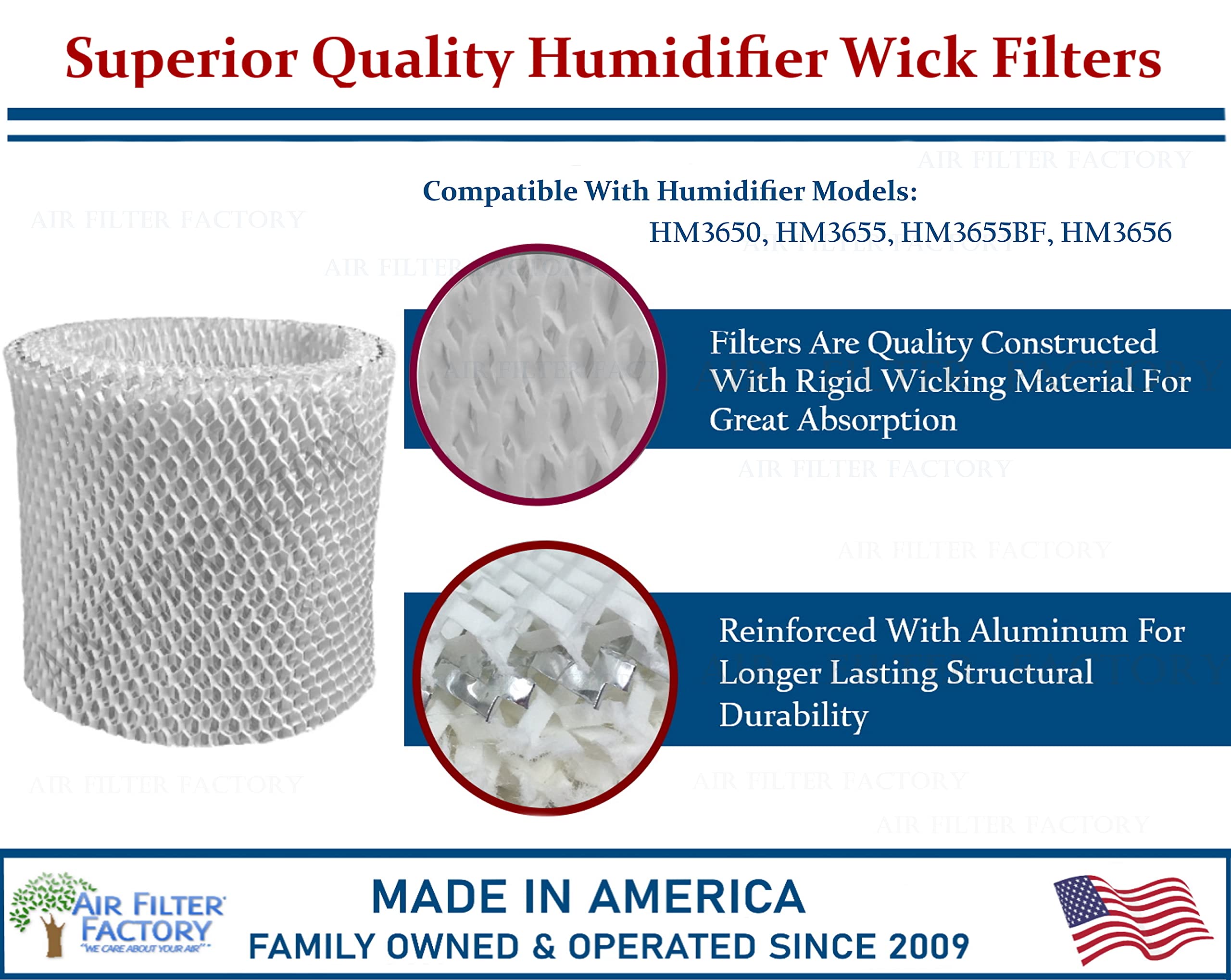 Air Filter Factory Replacement For HM3650, HM3655, HM3655BF, HM3656 Holmes Humidifier Wick Filter