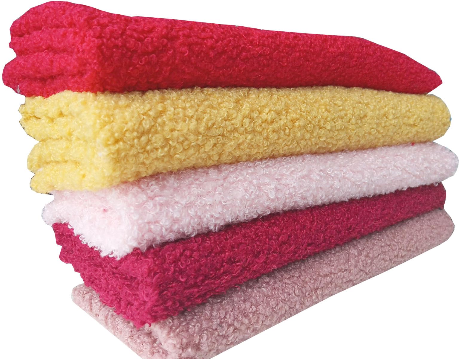 5pcs 19.7 x 15.8 Inches Red Solids DIY Fabric Teddy Short Plush Decorative Cloth Material Set Precut Bundle Patchwork Squares for Home Crafts Sewing Quilting