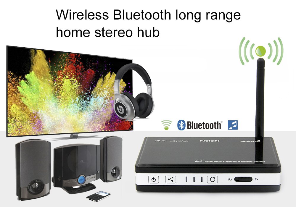 Alead TRX HDM2 Wireless Home HD MultiLinks Stereo Audio Transmitter and Receiver (A2DP), Long Range, Digital Audio Optical, SPDIF. for TV, Home Theater, iPad, Bluetooth Speakers, Headphones