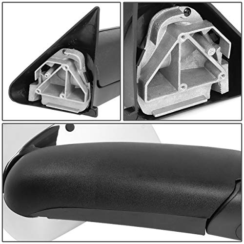 DNA Motoring TWM-011-T222-CH Pair Chrome Cover Manual Flip Up Replacement Towing Mirrors Compatible With 94-01 Ram 1500 / 94-02 Ram 2500 3500