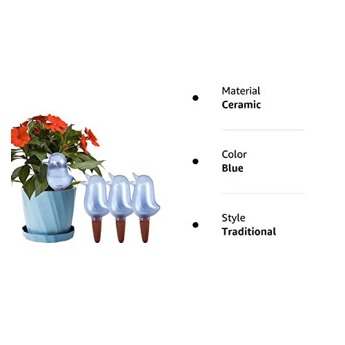 4 Pack Self Watering Spikes, Indoor Plant Watering Globes, Bird Shape Automatic Irrigation Spikes, Self-Watering Terracotta Spikes, Plant Watering Devices(Blue)