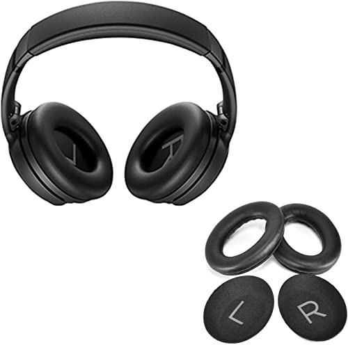 Aiivioll QC45 Replacement Ear Pads Cushions Earpads for Bose QC45 Wireless Headphones Softer Leather High-Density Noise Cancelling Foam,Earpads Repair Part(Black)