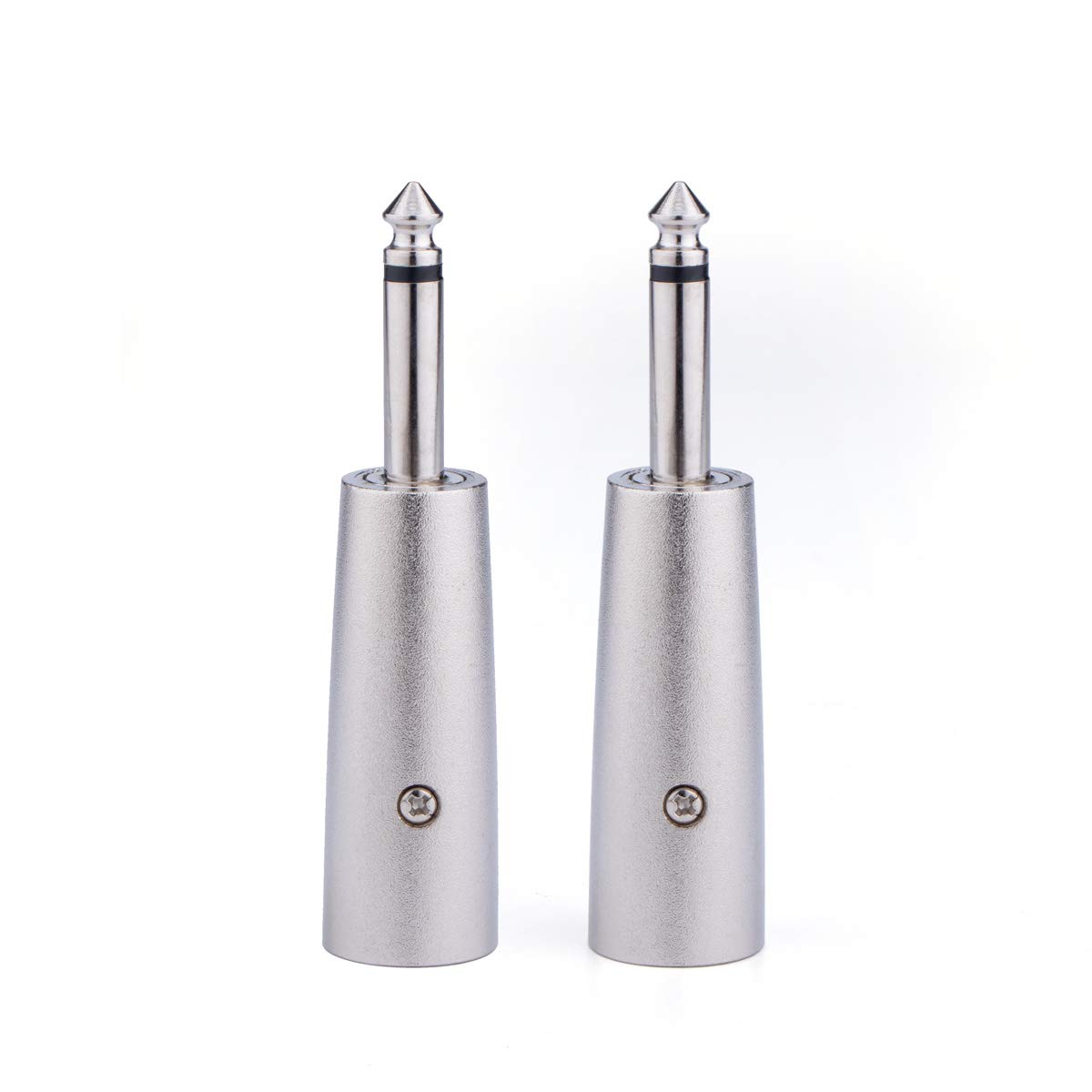 ALEKOR XLR Male to 1/4 Inch Male TS Adapter - 6.35mm Mono to XLR Male Gender Changer Connector - 2 Pack