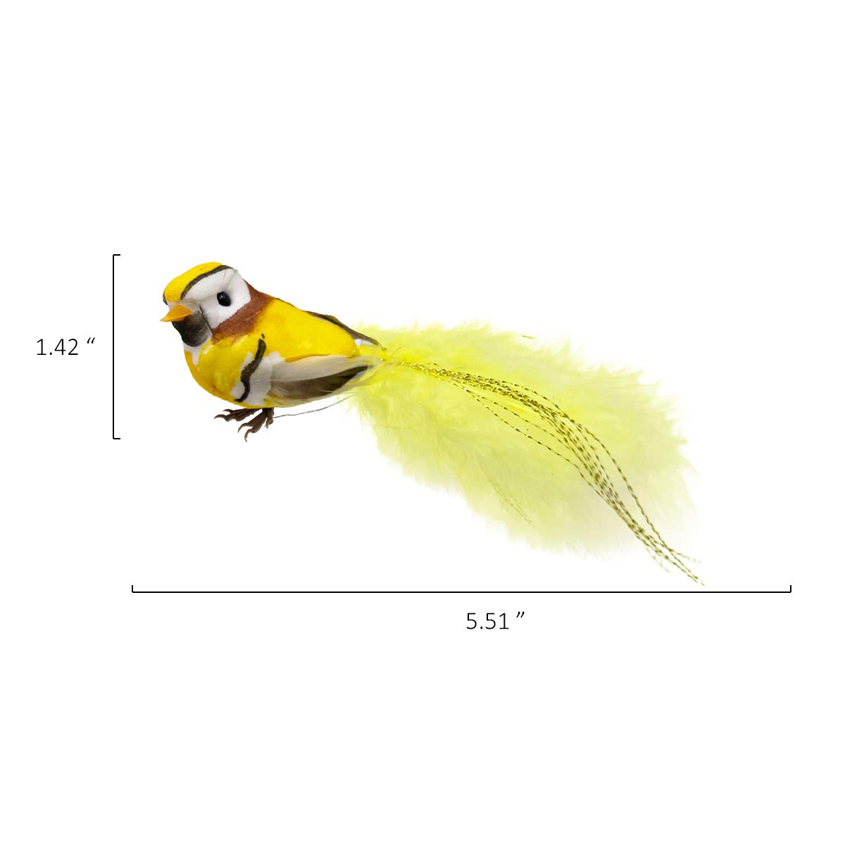 6pcs Colourful Artificial Birds with Feathers for Mini Christmas Tree Floral Arrangements Crafts Home Garden Party Decoration