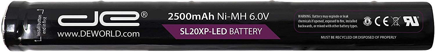 Digital Energy DE 77375 Nimh Replacement Battery | 2500mAh 6.0V NiMH Battery | for Streamlight SL-20XLED SL-20XP-LED, UltraStinger, Superstinger, SL20L, SL-20LP