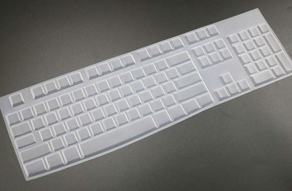 Ultra Thin Desktop PC Silicone Clear Keyboard Cover Skin Protector Compatible with Logitech K120 MK120 Keyboard (NOT Compatible for Other Desktop Keyboards) - Transparent