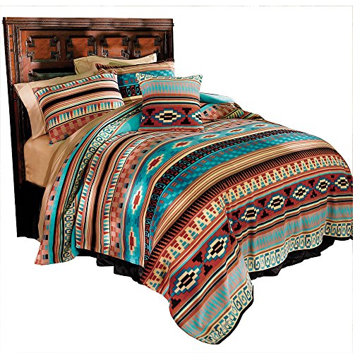 Bits and Pieces - Mesa Fleece Blanket Bedding - Southwestern Character Whisper-Weight Fleece - Twin Size - Super-Soft Reversible Carefree Polyester - Easy Care Machine Washable
