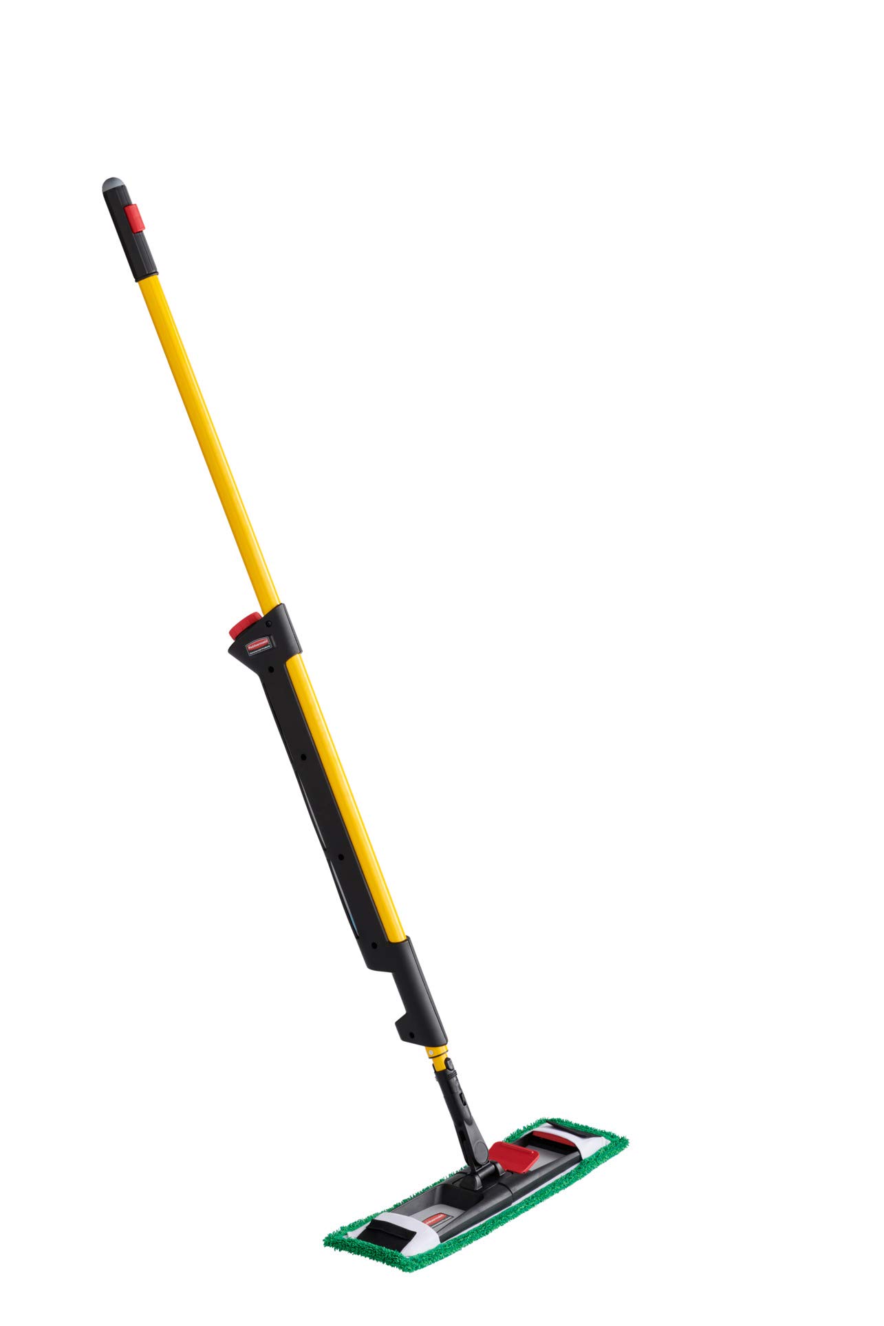 Rubbermaid Commercial Products 18 inch Adaptable Flat Mop Microfiber Pad, Green, for Janitorial/Professional Cleaners and Light-Duty Cleaning/Mopping with Tab/Pocket Functions