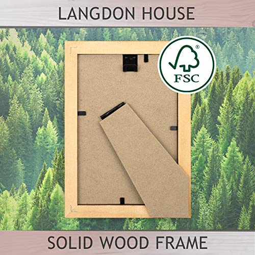 Langdon House 4x6 Picture Frames (Cherry Stained, 3 Pack), Solid Wood 4 x 6 Traditional Photo Frames with Wall Mount Hooks and Table Top Easel, Crestwood Collection