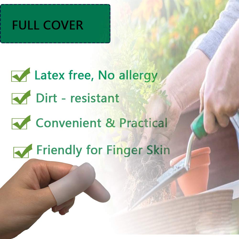 Kris-kikomy Gel Finger Protectors Finger Caps Silicone Fingertips Protection - Finger Cots Great for Trigger Finger, Finger Arthritis, Finger Cracking and Other Finger Pain Relief (Medium)