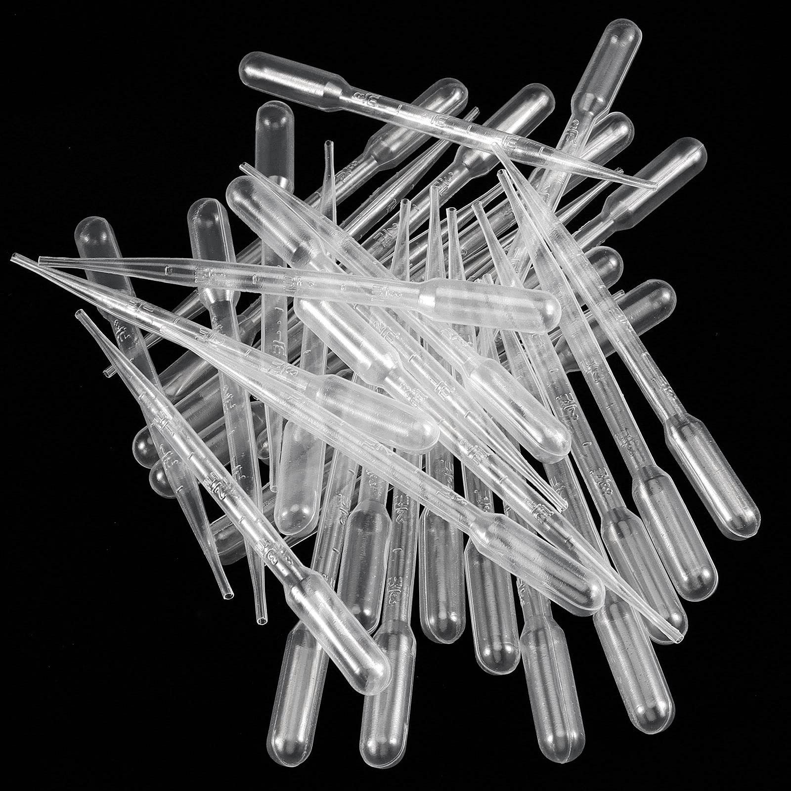 SEUNMUK 80 Pack Dia 90mm x 15mm Plastic Petri Dishes with Lid, Sterile Petri Dishes, Lab Petri Dishes with 200 PCS 3ml Transfer Pipettes for School and Laboratories