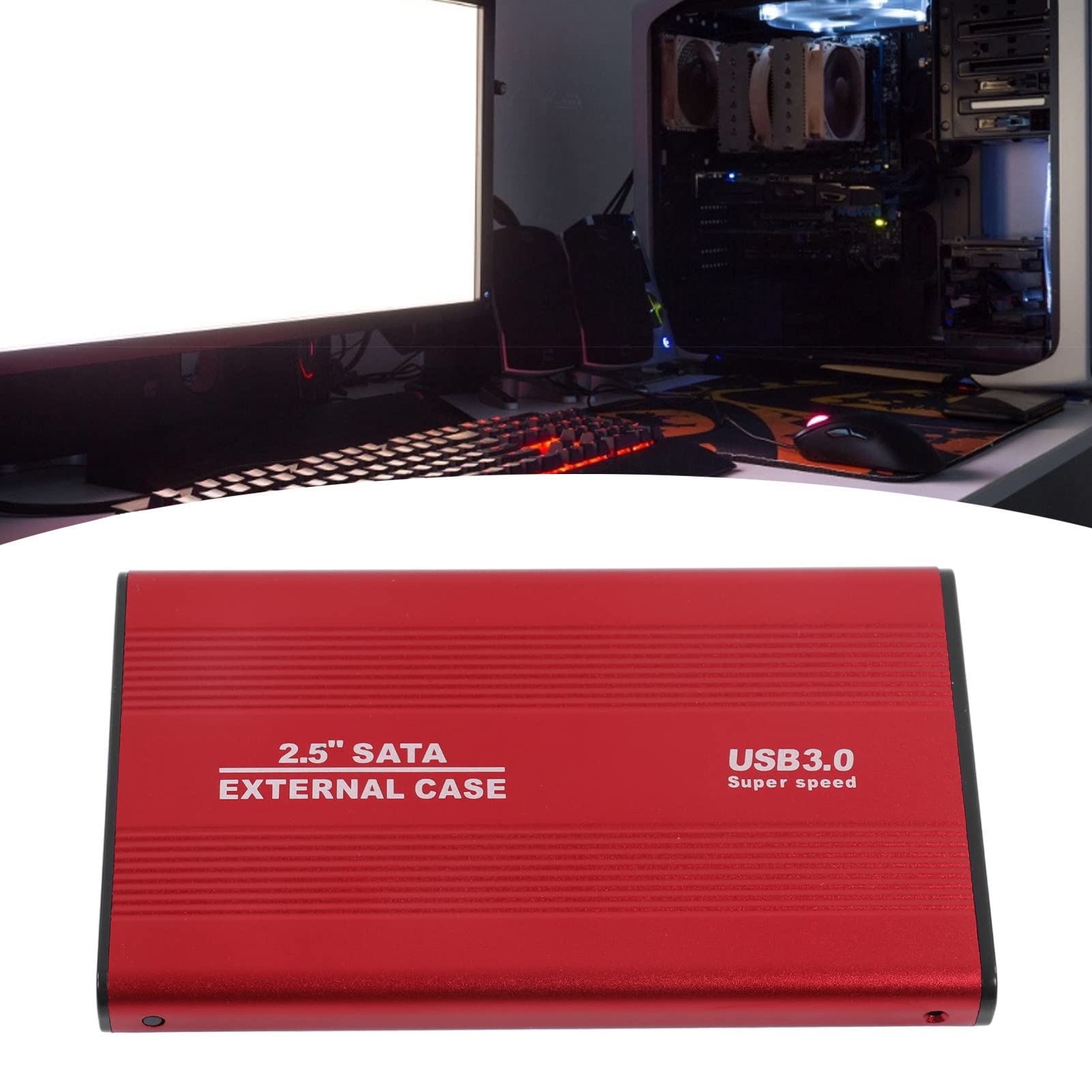 2.5 inch Hard Disk Enclosure, 5Gbps USB 3.0 External HDD Case, Support 4TB, Used for External Data Storage, for Laptops and Mac.(Red)
