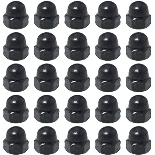 Acorn Nuts JianLing 25pcs Black Stainless Steel Hex Nut Female Cap Decorative Cap Nuts Caps Covers M6 Acorn Nut