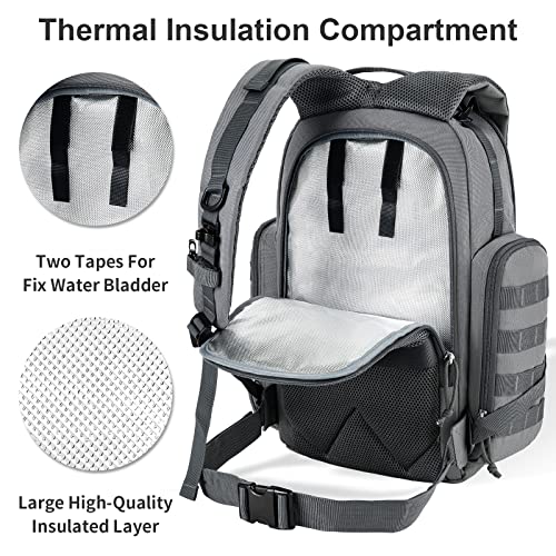 SHARKMOUTH Diaper Bag Backpack for Dad and Mom, Military Molle diaper Pack with Insulated Bottle Holders and Wipe Pocket