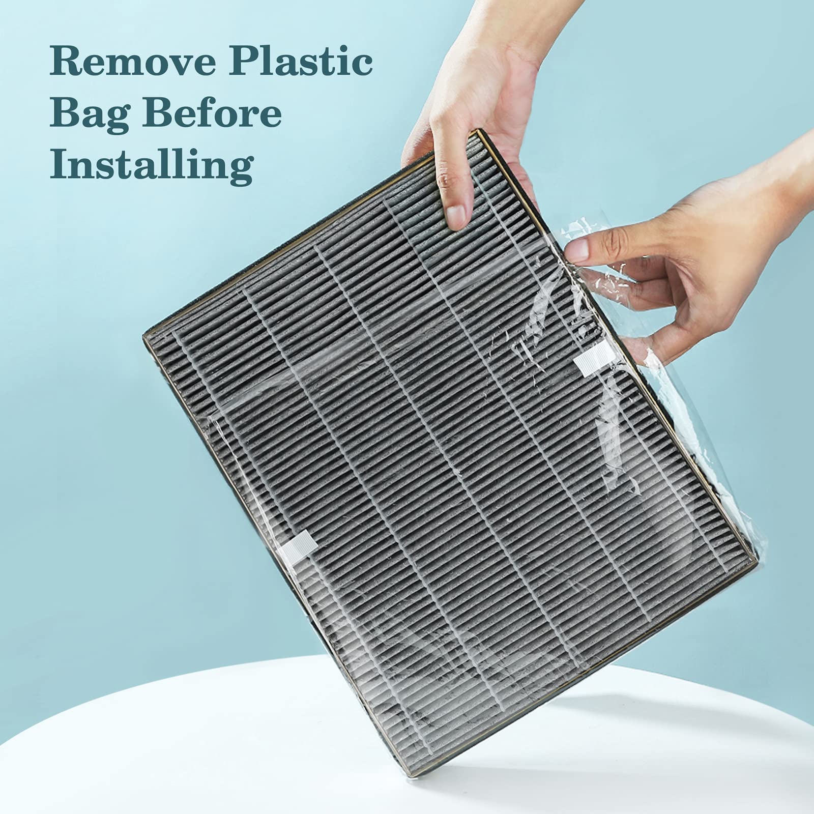 Air Purifier Replacement Filter, 3-in-1 True HEPA Filter Compatible with AP003 Air Purifier