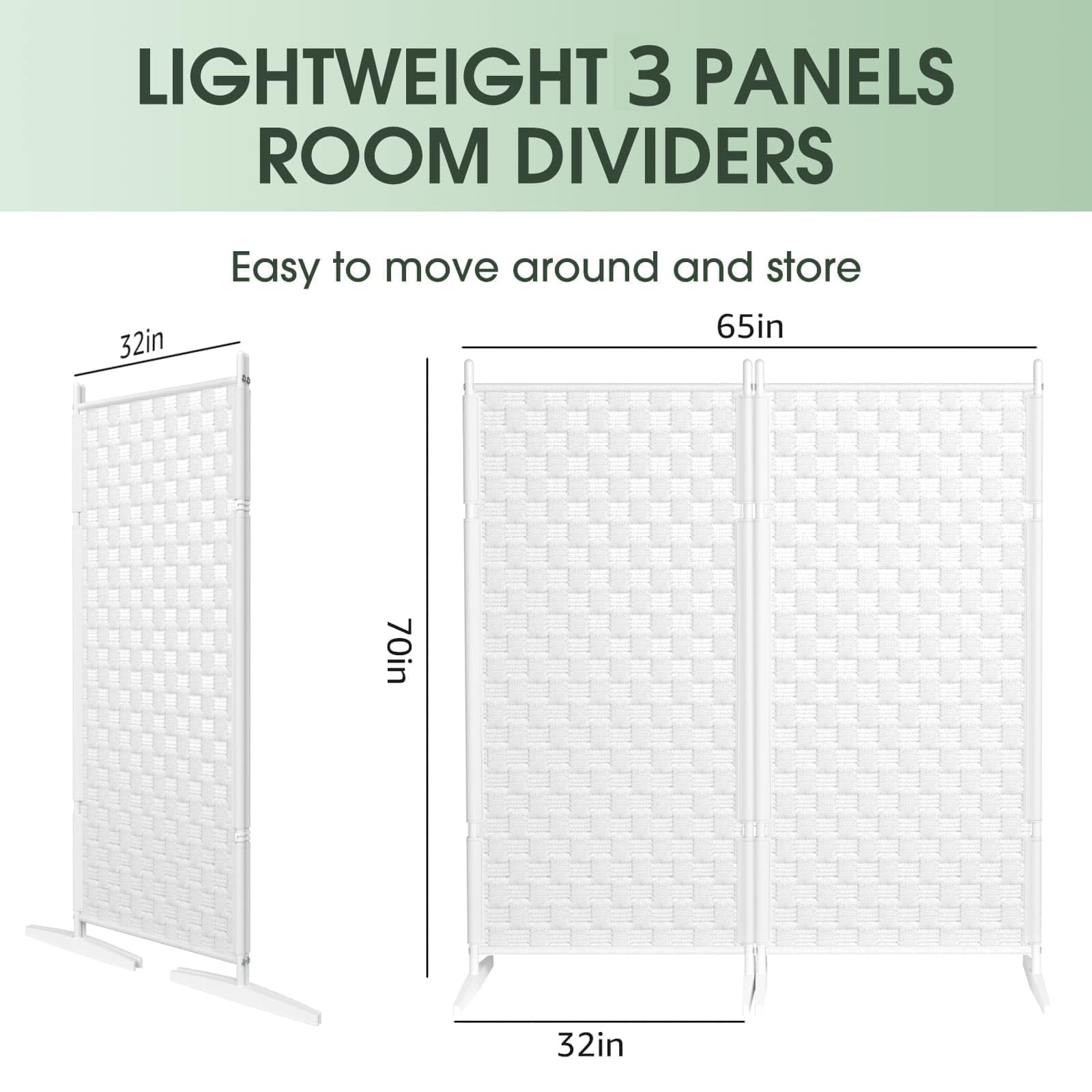 2 Panel Room Divider for Room Separation White Wall Dividers for Rooms Small Folding Privacy Screens Indoor Partitions and Deviders Freestanding Portable Changing Separtion Space Partition Screen