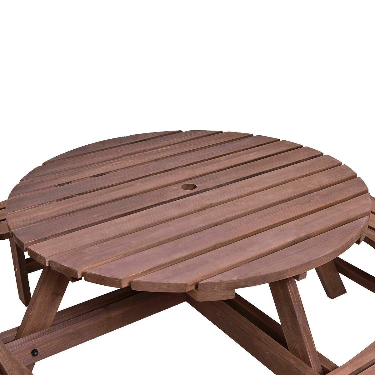 8 Seat Wood Picnic Table Beer Dining Seat Bench Set Pub Garden Yard