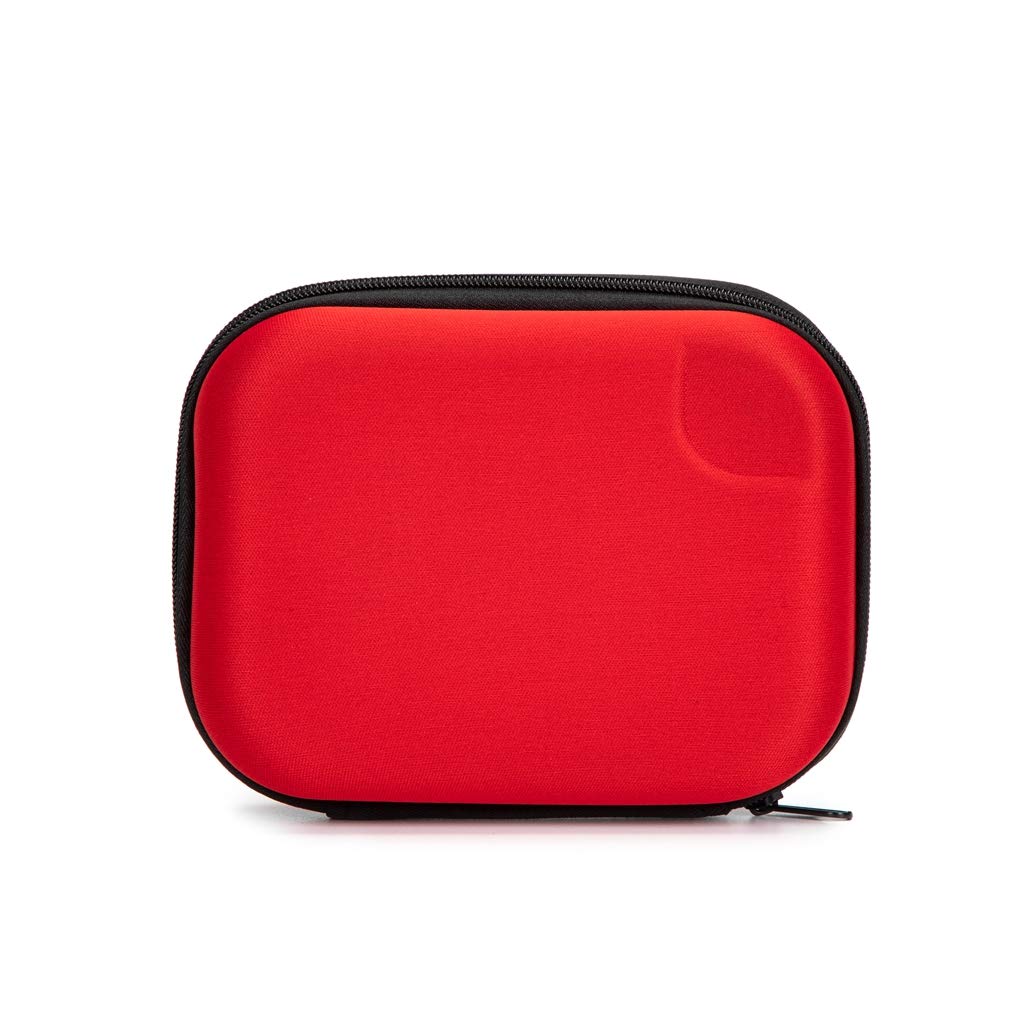 Jipemtra First Aid Hard Case Empty, First Aid Hard Case First Aid EVA Hard Red Medical Bag for Home Health First Emergency Responder Camping Outdoors (6.8x5.3x2.2 Round)