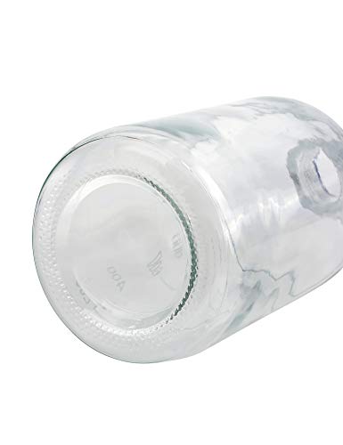Moonetto 4 Pack 1000ml Graduated Round Reagent Media/Storage Glass Bottle With GL45 Blue Polypropylene Screw Cap