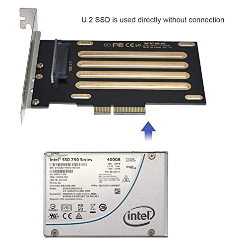 NFHK PCI-E 3.0 x4 Lane to U.2 U2 Kit SFF-8639 Host Adapter for Intel Motherboard & 750 NVMe PCIe SSD Black