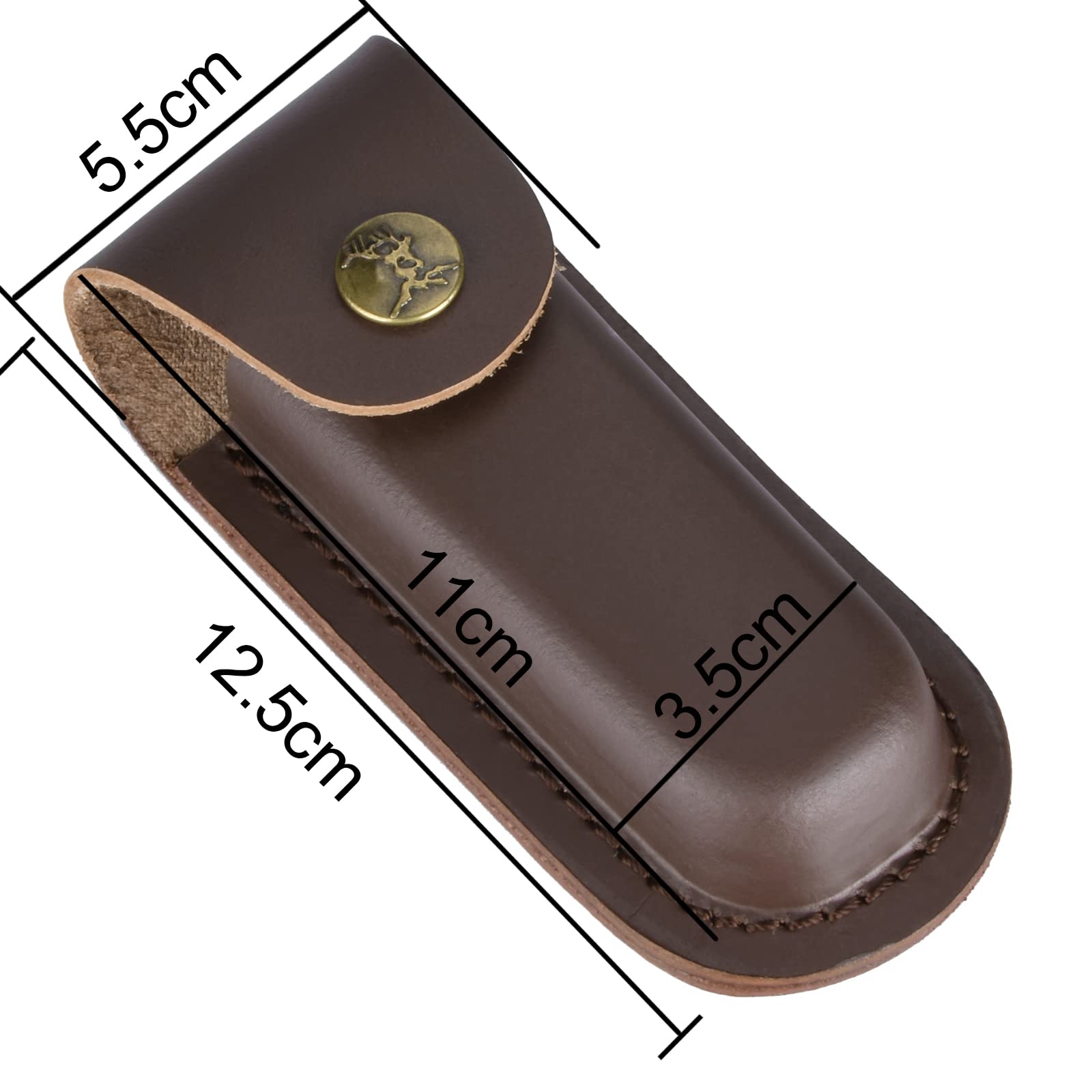 5 inches Real Leather Knife Sheath Folding Pocket Knife Pouch Holster for 5" Folding Tool 4 3/4" Multl-Tool Accessory