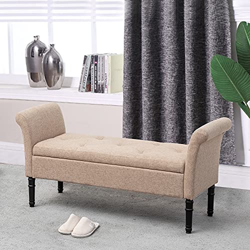 annjoe Storage Ottoman Bench Bedroom Bench Bed Entryway Hallway Chest, Footrest, Padded Seat