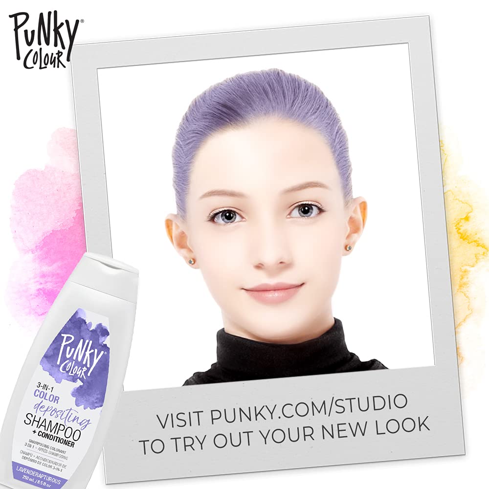 Punky Lavenderapturous 3-in-1 Color Depositing Shampoo & Conditioner with Shea Butter and Pro Vitamin B that helps Nourish and Strengthen Hair, 8.5 oz