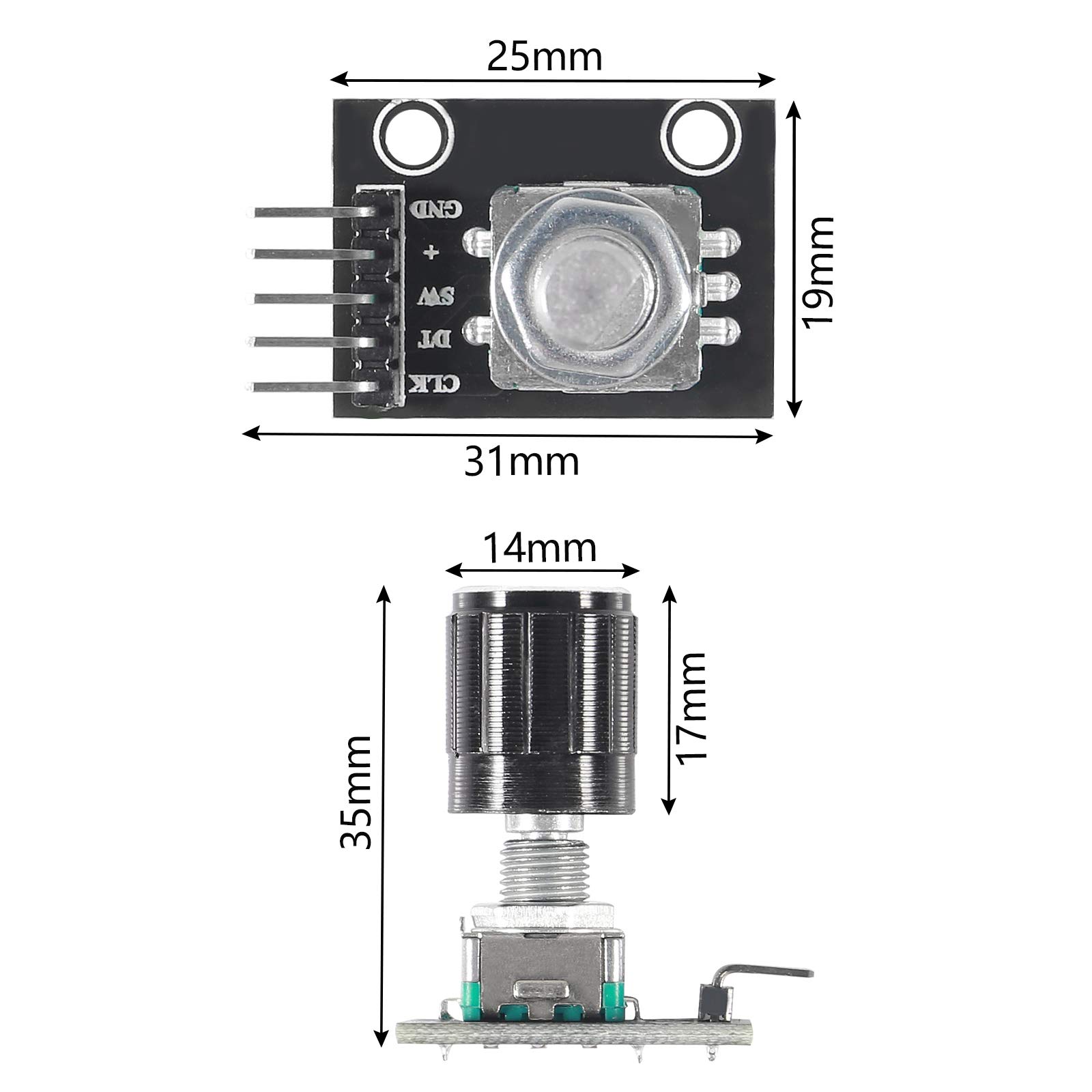 MELIFE 8pcs KY-040 Rotary Encoder Module Brick Sensor Development Board with Knob Cap DIY Kit for KY-040