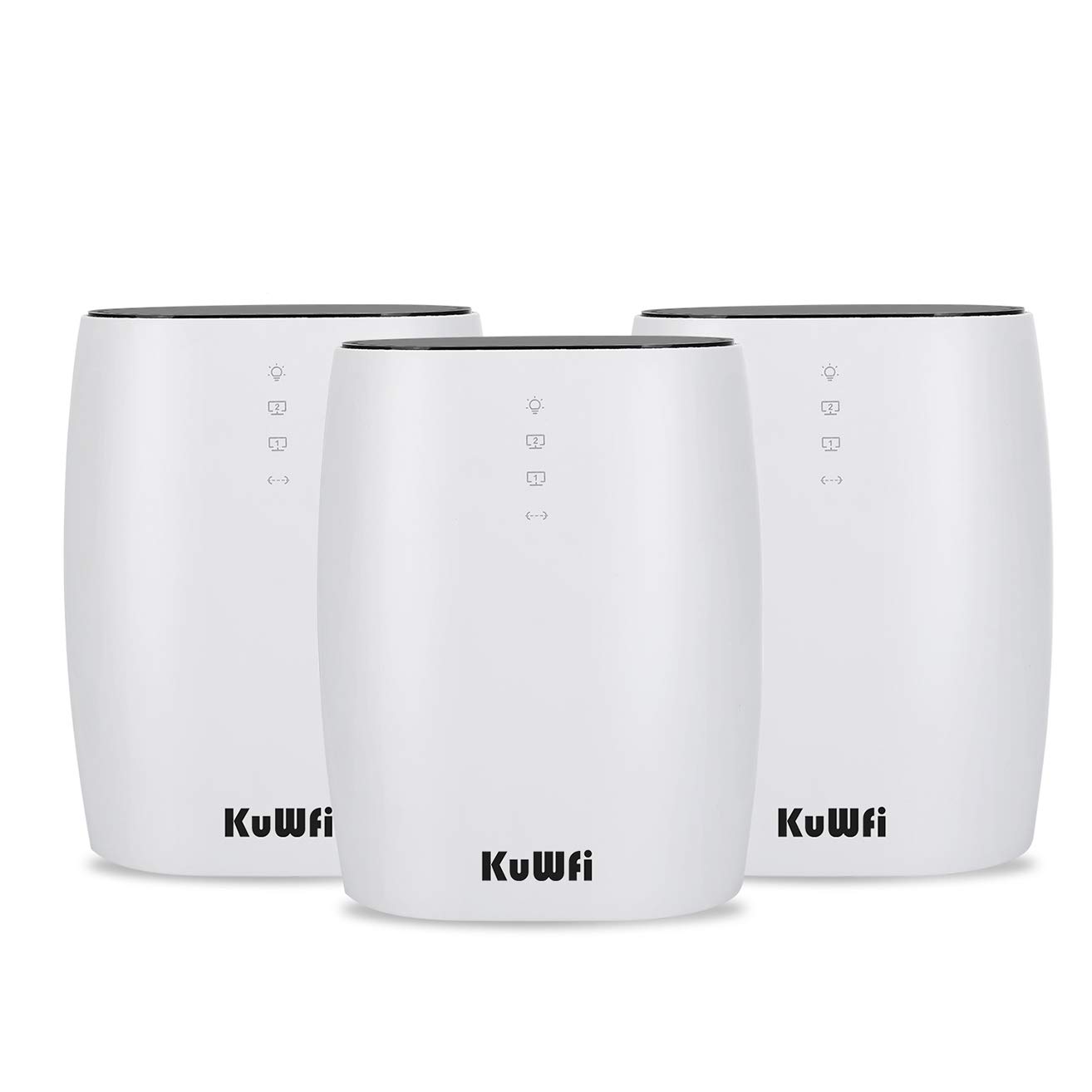 KuWFi Whole Home Mesh WiFi System 3-Pack AC3600 High Speed Seamless Roaming WiFi Network Dual Band 2.4G&5.8G Router for Whole Home Coverage