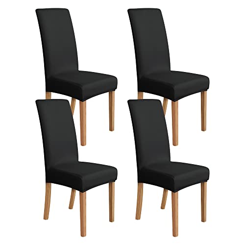 Amazon Basics Stretch Dining Chair Slipcover, Set of 4, Black