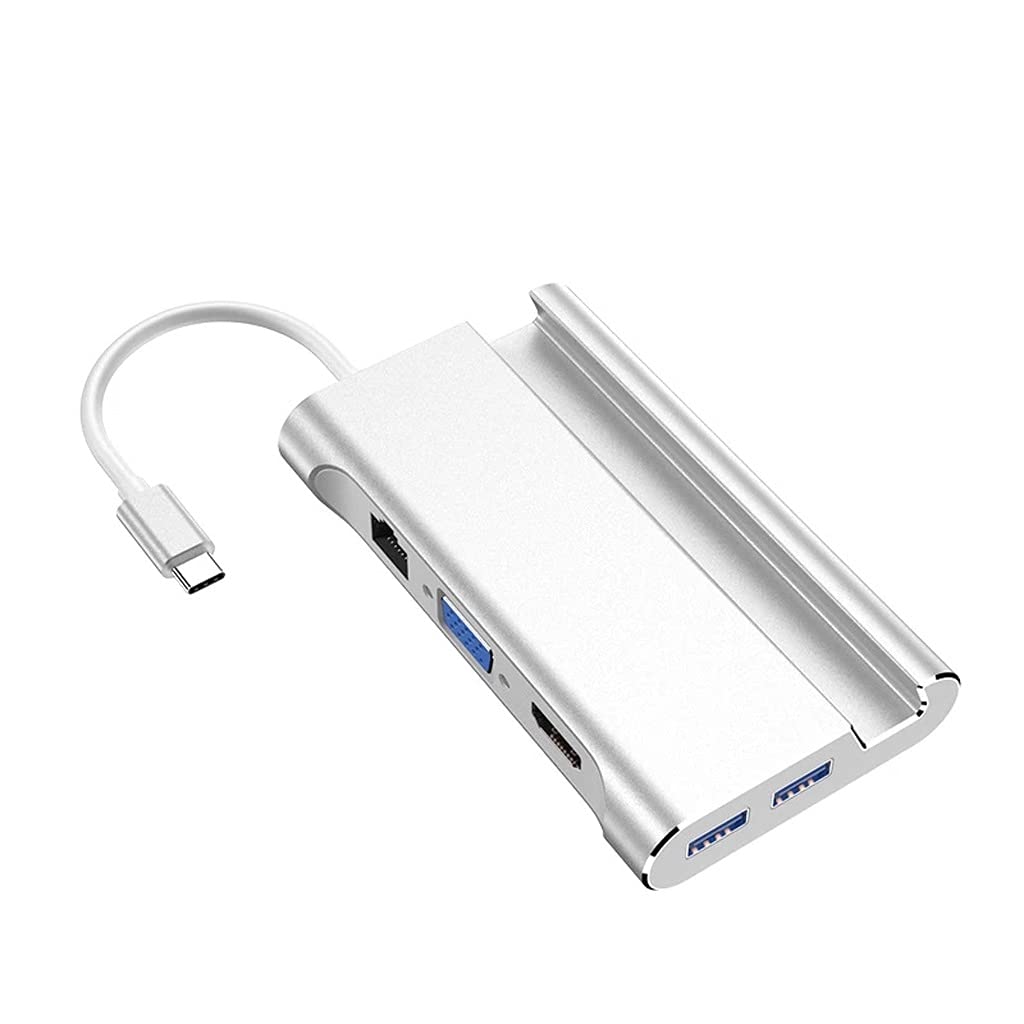 SHYPT Type-C Docking Station Mobile Phone Bracket USB Splitter Hub Expands HDMI-Compatible + Network Port + VGA + Hub