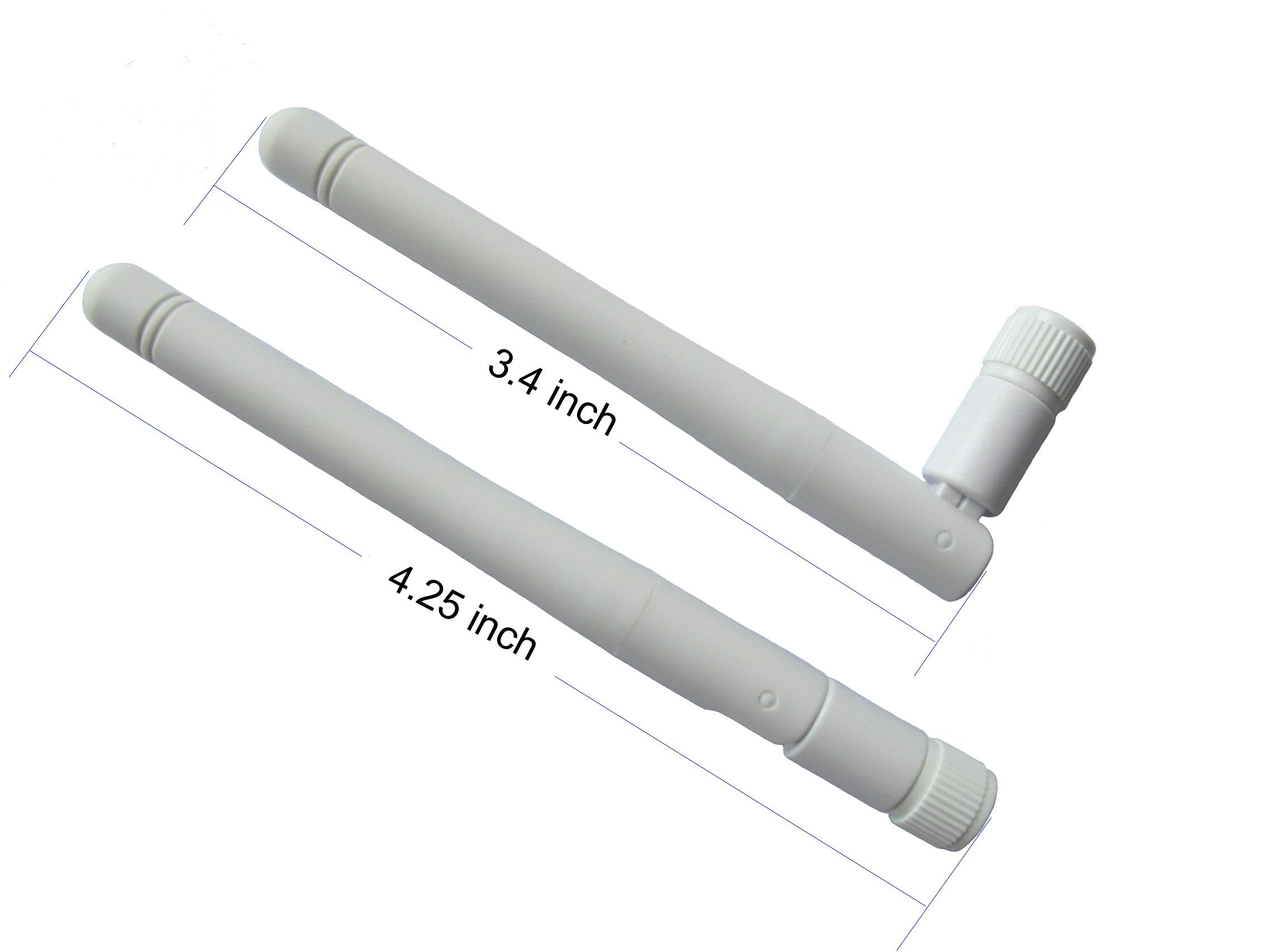 bestkong 2 Pcs 2.4GHz 3dBi Omni WiFi SMA Male Antenna White Color for Wireless Router 11cm