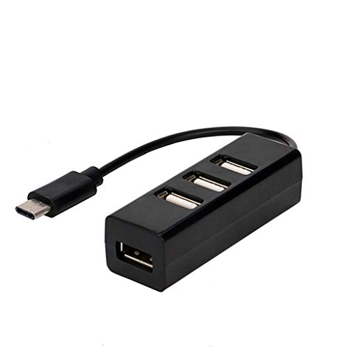 SHYPT Type-C to 4-Port USB 3.0 Hub USB 3.1 Adapter Drop Shipping Adapter Car Charger Cable Converter (Color : Black)
