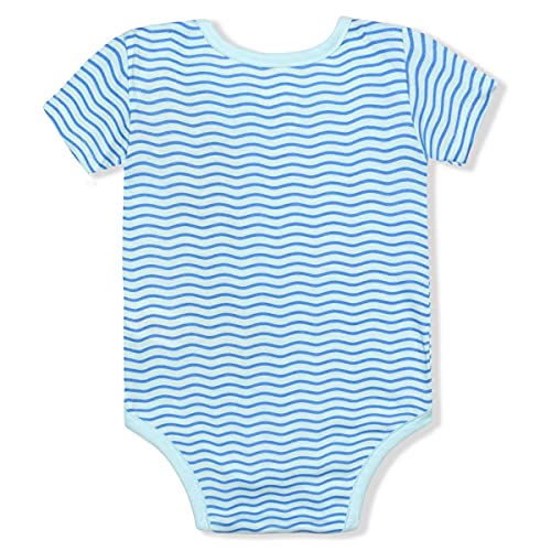 Disney Mickey Mouse Boys 3 Pack Short Sleeve Bodysuit for Newborn – Blue/White/Grey