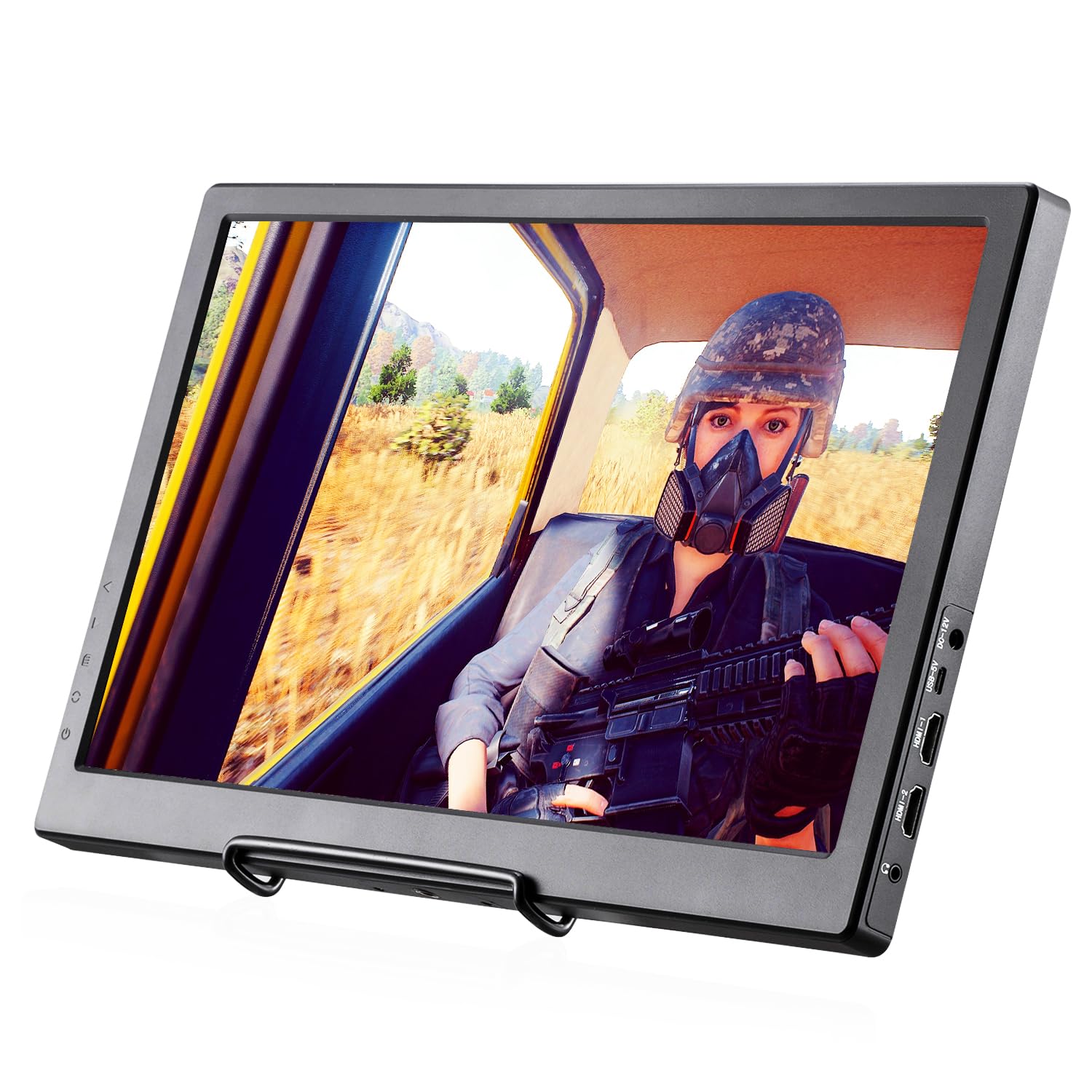 KALESMART Portable Gaming Monitor 15.6 Inch Full HD PC Monitor with Double HDMI 1920x1080 IPS Display with Audio Output for Raspberry Pi PS4 WiiU Xbox One S Windows 7 8 10