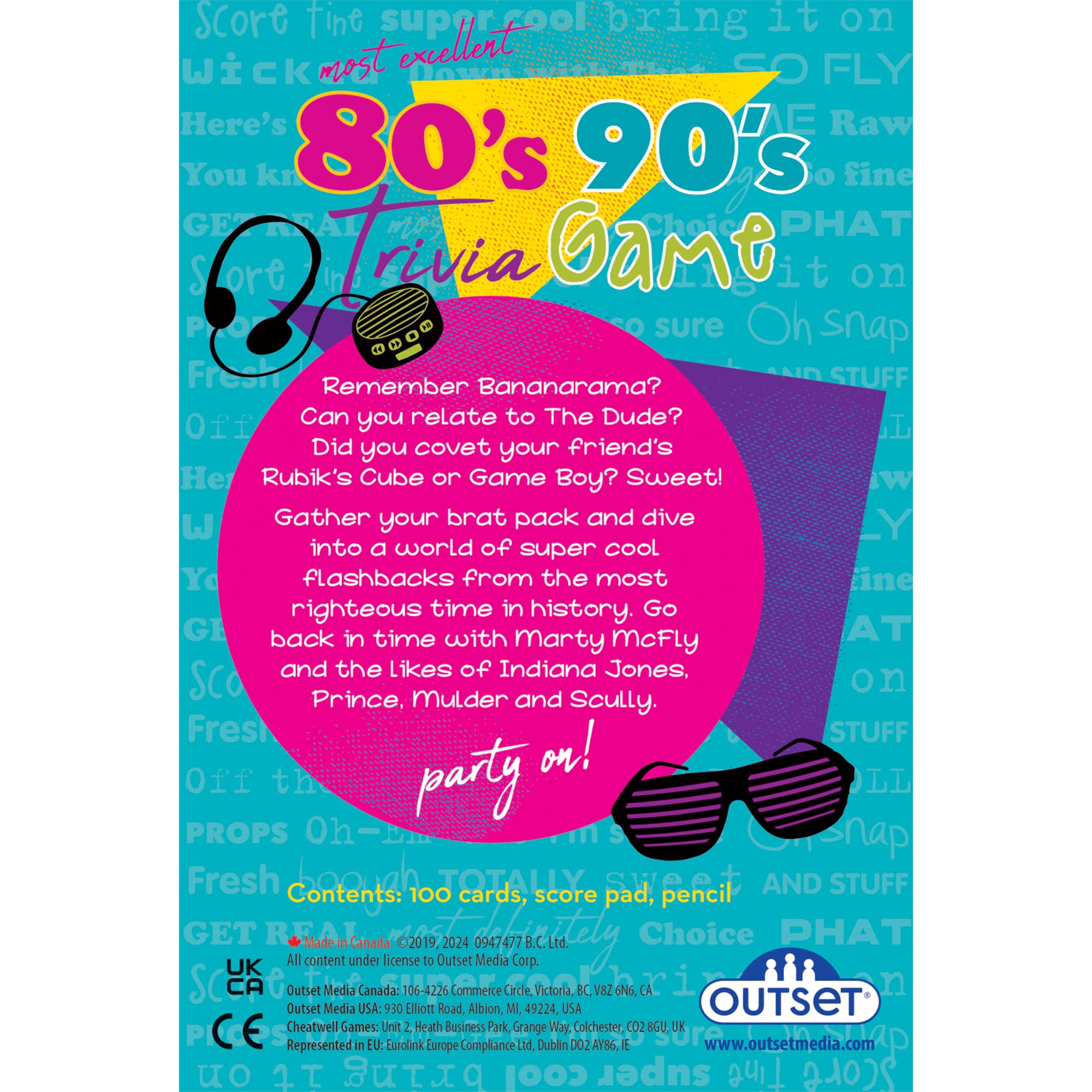 80’s 90’s Trivia Party Game (Amazon Exclusive) – Contains 1,000 Questions - 2 or More Players for Ages 12 and up by Outset Media.