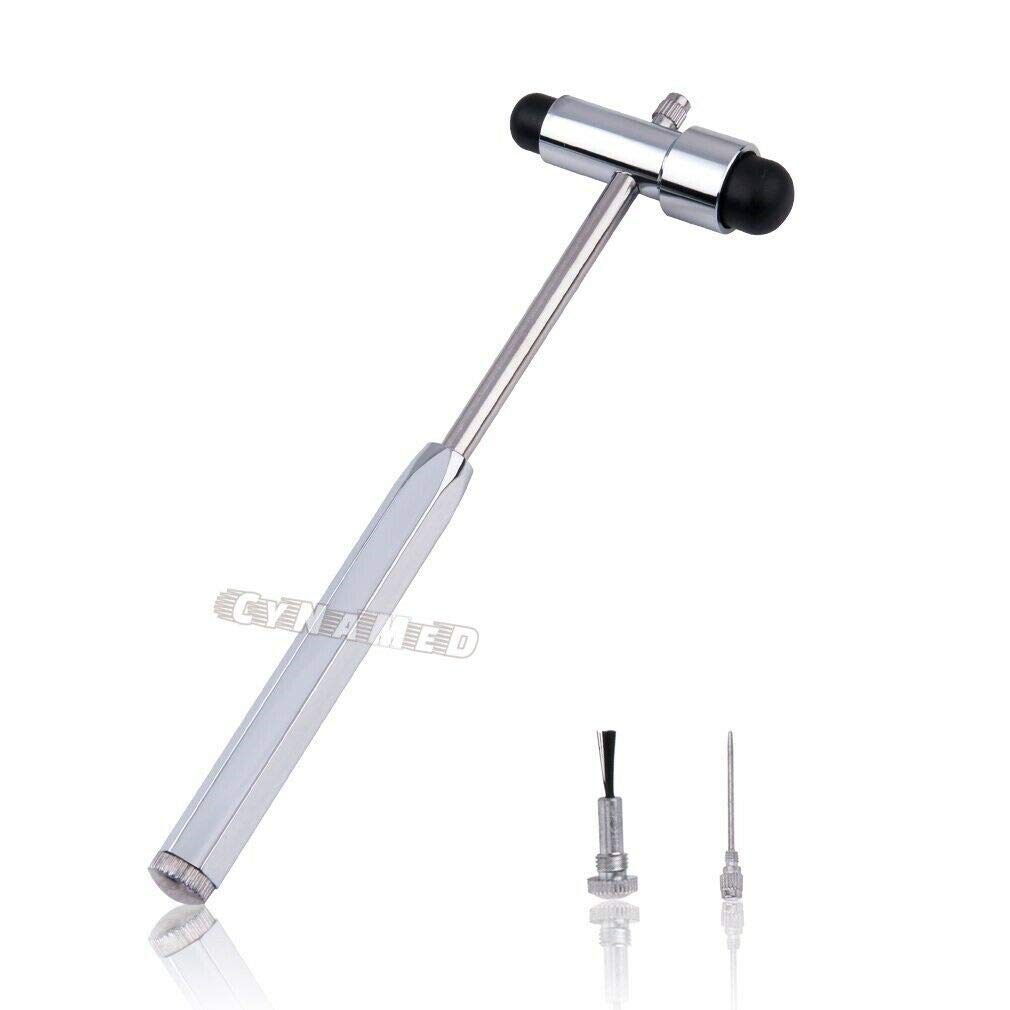 6 Piece Student Diagnostic Kit - Reflex Hammer and Tuning Fork Set C 128 and C 512. Includes Wartenberg Pinwheel, Penlight and Bandage Scissors 7.5”