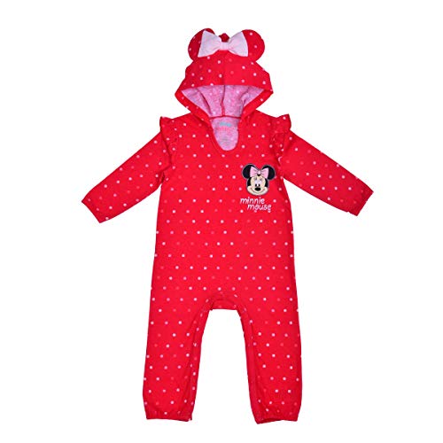 Disney Minnie Mouse Baby Girls Coverall Hooded Romper for Newborn and Infants