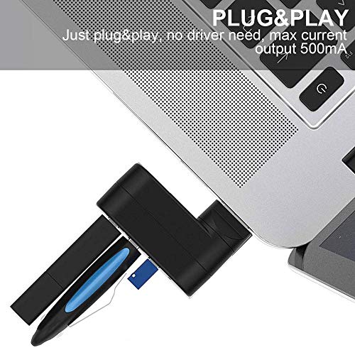 Lysee Cable Winder - TINFTEK Rotatable Mini 3 Ports USB HUB 2.0 USB Splitter Adapter for Notebook/Tablet Computer PC Peripherals High Speed USB Hubs