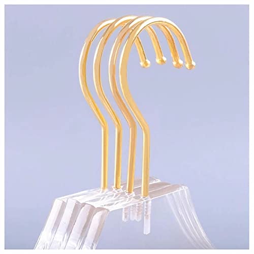 GAMVDOUT 10 Pcs Clear Acrylic Hanger Crystal Clothes Hanger with Gold Hook Non-Slip Transparent Formal Dress Standard Hanger