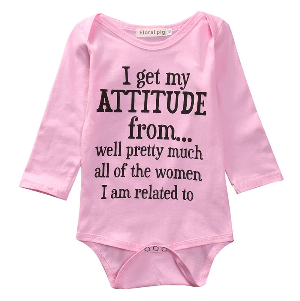 Alicado Newborn Infant Baby Girls Cotton Bodysuit Romper Jumpsuit Clothes Outfits (0-3Months) Pink