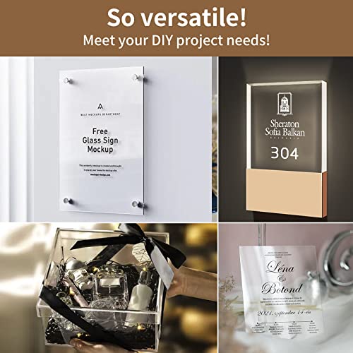 Acrylic Sheets 1/4 inch Thick 12β x 16β, ALPOSUN 2 Pack 6mm Plexiglass Sheets, Glass Alternative for DIY Display Projects, Signs, Display Cases, Shelves, Showpieces, Easy to Cut