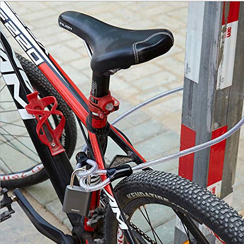Stainless Steel Safety Cable,Double Loop Braided Steel Cable Flexible Lock Cable Lock 3/8 inch U-Lock,Padlock,Transparent Wire Rope with Ring, Electric Door, Bicycle,Glass Door Lock, Door Handle,