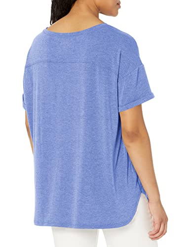 Amazon Essentials Women's Studio Relaxed-Fit Lightweight Crewneck T-Shirt (Available in Plus Size), Bright Blue Heather, XX-Large