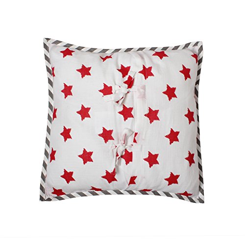 Bacati - Muslin Sports Toddler Bedding (Dec Pillow, Baseball Red/Grey)