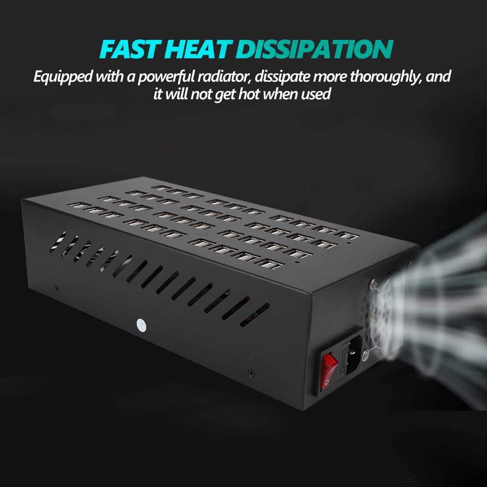 Bewinner USB Charging Port Hub, 80 Ports High Power Quick Charger USB Hub Charging Station,Built-in Supply MR,Built-in Intelligent Multiple Safety Protections,Perfect for Hotels,Factory,Schools(US)