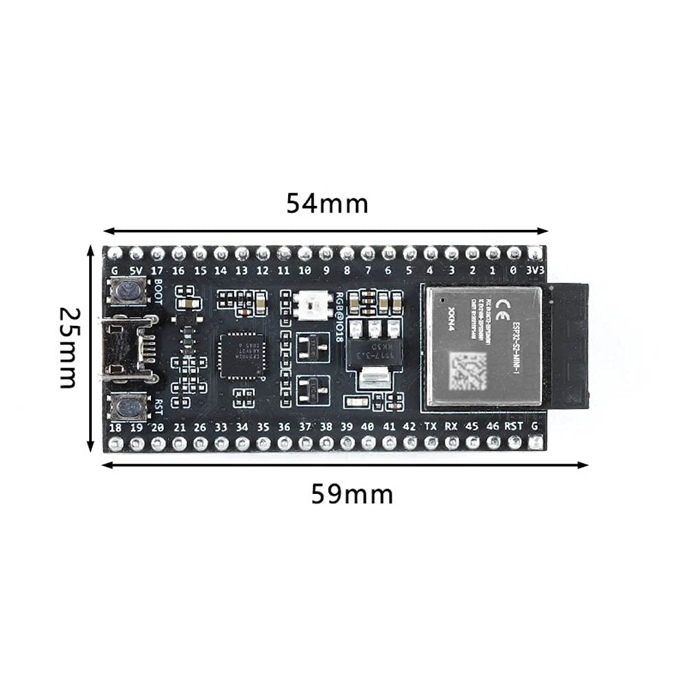 Rakstore ESP32-S2-DevKitM-1 Development Board ESP32-S2-MINI-1 Wi-Fi MCU Module
