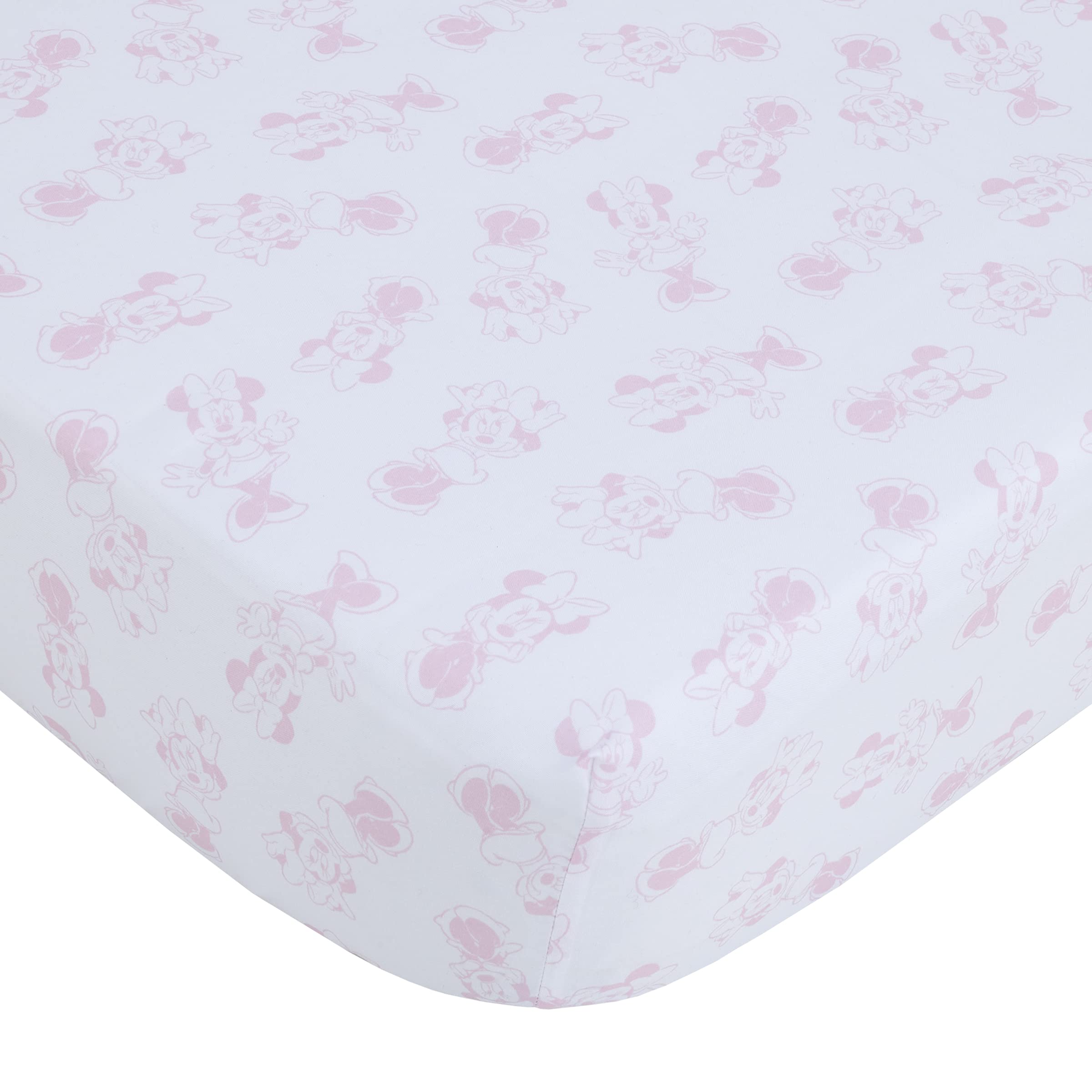 Disney Minnie Mouse Be Happy Pink, Lavender, Aqua and Orange 3 Piece Crib Bedding Set - Comforter, Fitted Crib Sheet and Bed Skirt