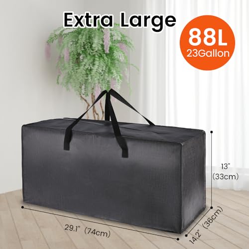 6 Pack grey Extra Large Moving Bags with Zippers & Carrying Handles, Heavy-Duty Storage Tote for Space Saving Moving Storage